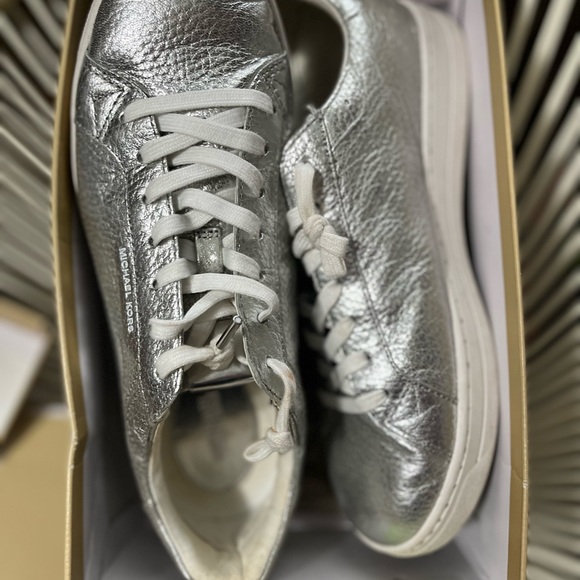 Michael Kors | Shoes | Michael Kors Silver Sneakers | Poshmark